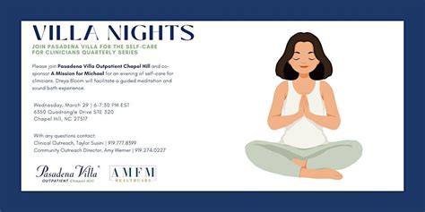 Villa Nights Self Care For Clinicians Quarterly Series Taylor Susini