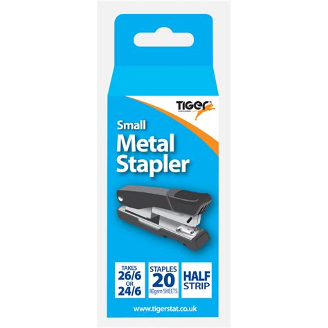 Tiger Stationery Small Stapler Metal 266 Stapler Assorted