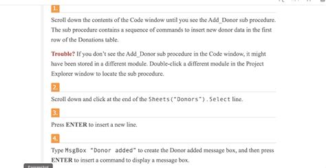 1 Scroll Down The Contents Of The Code Window Until Chegg Com