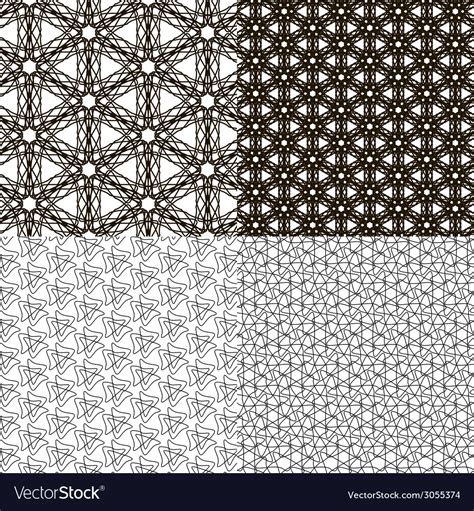 Set Of Geometric Pattern In Op Art Design Vector Image