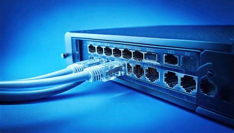 An Ethernet Cable With A Wireless Router Connects To The Internet Service Provider Network