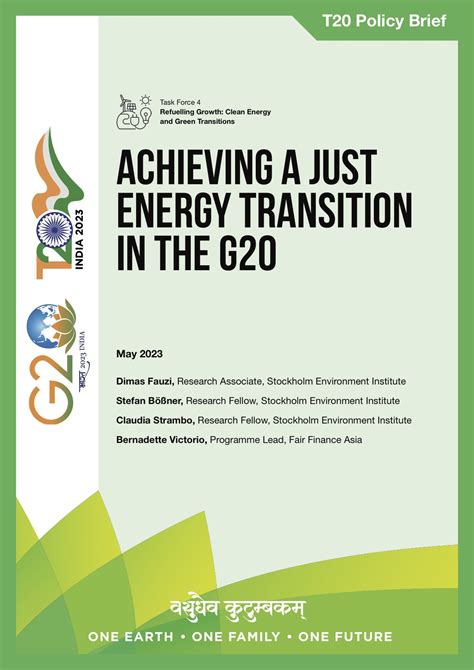 T20 India Launches Sei And Ffa Joint Policy Brief On Achieving A Just Energy Transition Fair