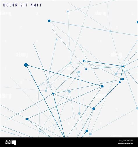 Connected Abstract Pattern With Dots On Overlapping Lines Vector Technology Background Stock