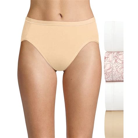 Hanes Ultimate Womens Cool Comfort Microfiber Hi Cut Underwear 4 Pack