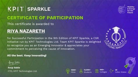 Riya Sonal Nazareth On Linkedin Innovation Kpitsparkle