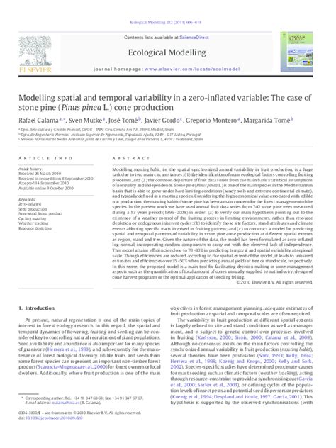 Pdf Modelling Spatial And Temporal Variability In A Zero Inflated