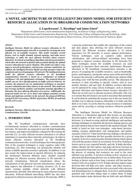 Pdf A Novel Architecture Of Intelligent Decision Model For Efficient