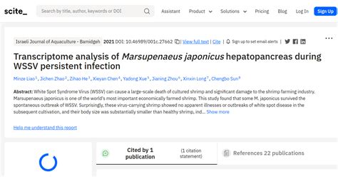 [citation Report] Transcriptome Analysis Of Marsupenaeus Japonicus