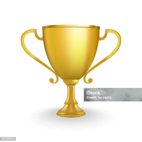 골든 트로피 컵 벡터 일러스트입니다 우승자 컵 흰색 배경에 고립입니다 Championship에 대한 스톡 벡터 아트 및 기타