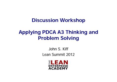 Applying PDCA A3 Thinking Problem Solving PPT