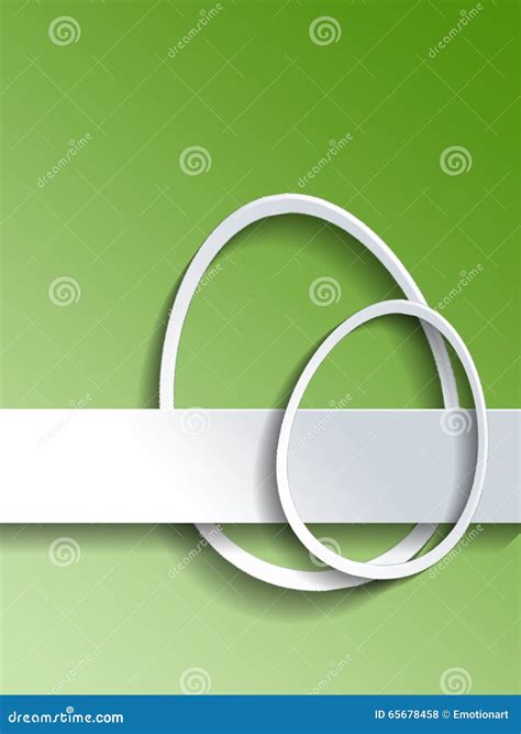 Stylish Green Easter Egg Card Template Stock Illustration