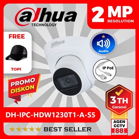 Jual Dh Ipc Hdw1230t1 A S5 Ip Camera Audio Cctv Indoor Dahua 2mp Poe