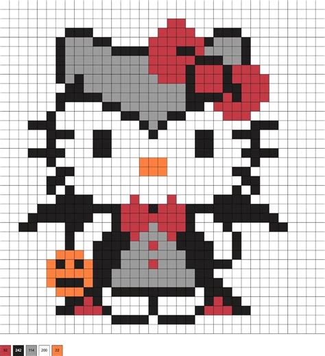 Hello Kitty Perler Beads 15 Free Patterns Pixel Art Easy Pixel Art Pixel Art Pattern