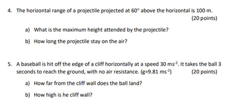 Solved The Horizontal Range Of A Projectile Projected At Chegg