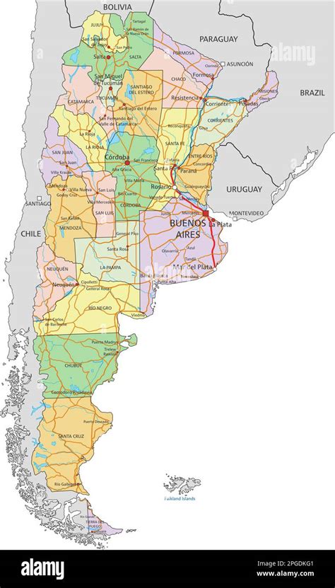 Argentina Political Map Detailed Political And Administrative Map Of