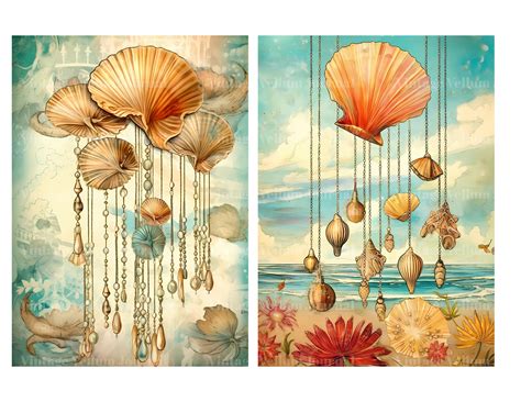 40 Sea Shell Journal Pages Printable Sea Shells Junk Journal For