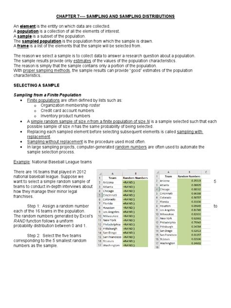 chapter 7 sampling distributions pdf sampling statistics