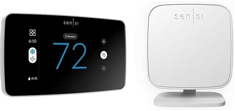 Sensi Touch 2 Smart Thermostat White Beveled Edge And Sensi Room Sensor