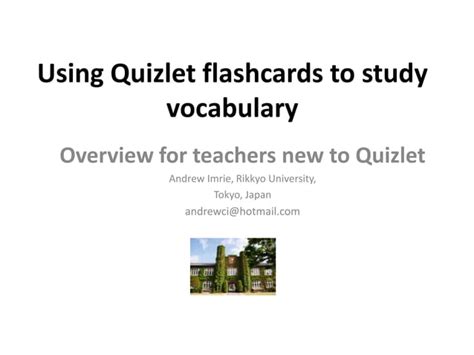 Using Quizlet Flashcards To Study Vocabulary Ppt