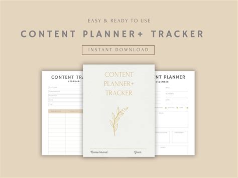 Printable Content Planner Tracker Monthly Printable Social Media