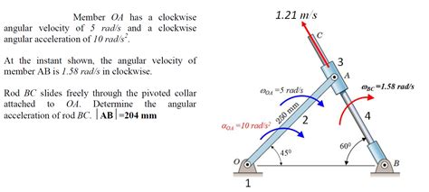 Solved Ms Member OA Has A Clockwise Angular Velocity Of Chegg Com