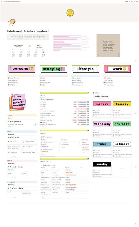 Student Life Notion Template Notion Academic Planner Notion College Student Life Notion Template Notion Academic Planner Notion College