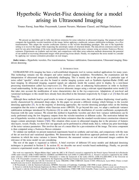 Pdf Hyperbolic Wavelet Fisz Denoising For A Model Arising In Ultrasound Imaging