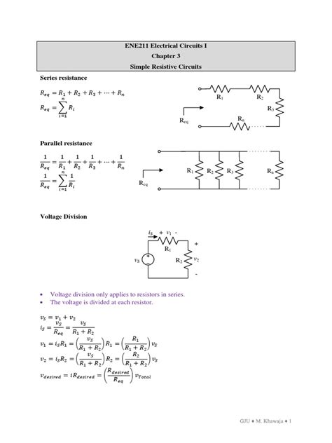 Chapter 3 Simple Resistive Circuits Pdf Series And Parallel Circuits Resistor