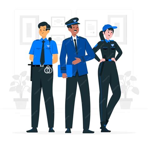 경찰관 개념 그림 무료 벡터