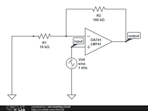 Non Inverting Circuit Circuitlab