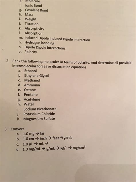 Solved 4 Use The Following Data To Construct A Calibration