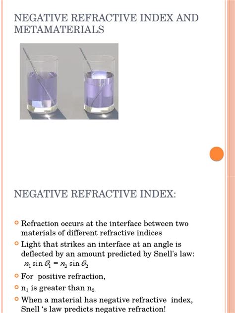 Negative Refractive Index And Metamaterials Pdf Metamaterial Nanomaterials