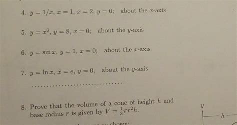 Solved Use Shell Mothod For Problems 4 And 7 Please Use Chegg Com