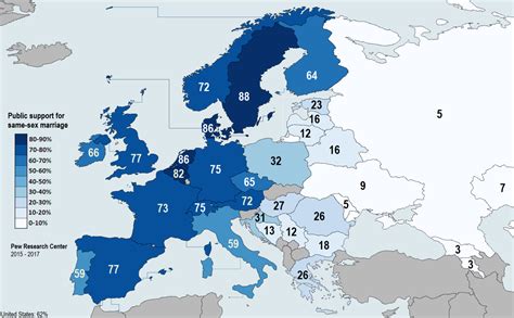 Public Support For Same Sex Marriage In Europe Maps On The Web