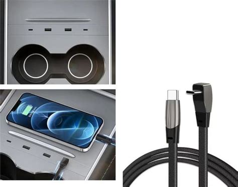 Chargeur De Voiture Multiport Usb Adaptable Pour Tesla Model 3y 2021 2023 Hub Usb Pour