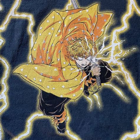 Platinum Baka Zenitsu Thunder Demon Slayer Large Gem