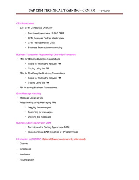sap crm technical