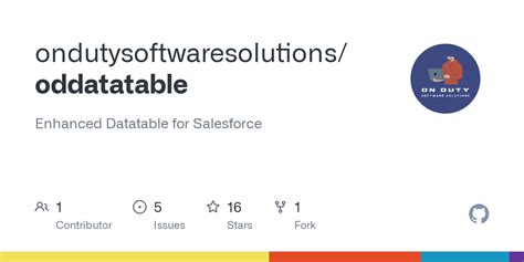 GitHub Ondutysoftwaresolutions Oddatatable Enhanced Datatable For Salesforce
