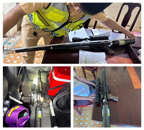 Vác Súng Hơi Lên Xe Máy Kẹp Ba Báo Công An Nhân Dân điện Tử