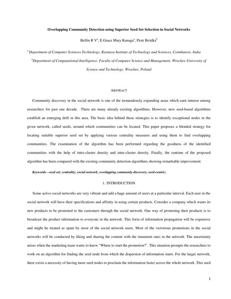 Pdf Overlapping Community Detection Using Superior Seed Set Selection