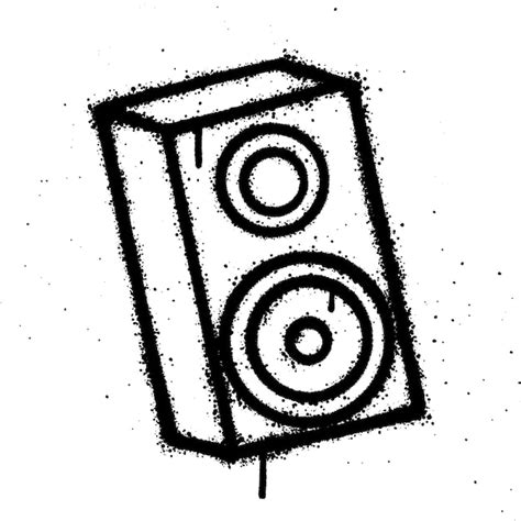 색 배경에 고립 된 그래피티 스프레이 사운드 시스템 프리미엄 벡터