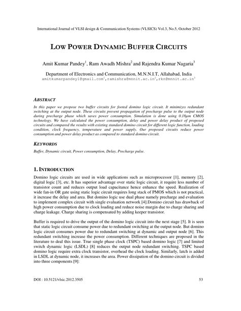 PDF Low Power Dynamic Buffer Circuits