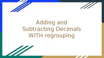 Adding And Subtracting Decimals With Regrouping Real World Problems