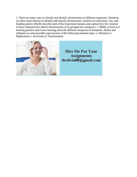 1 There Are Many Ways To Classify And Identify Chromosomes In Differepdf