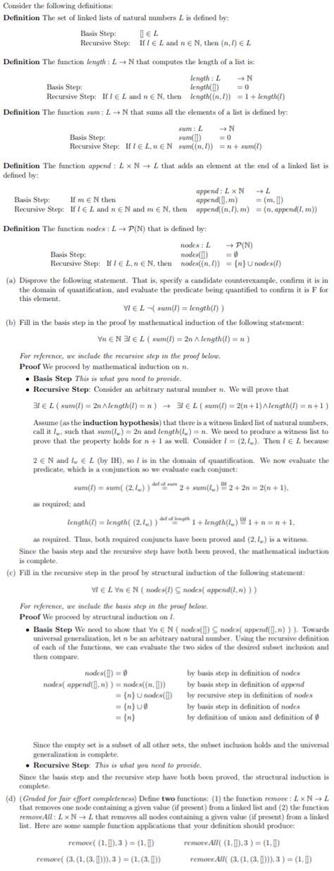 Consider The Following Definitions Definition The Chegg