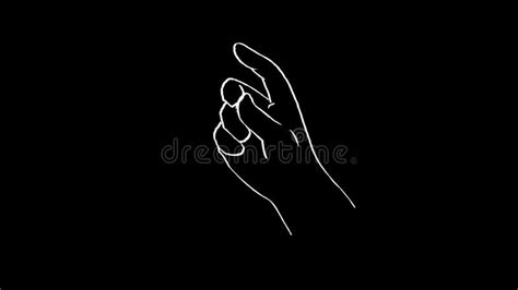 right hand finger snapping line drawing 2d animation 4k stock video