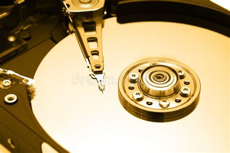 Hard Disk Closeup Stock Photo Image Of Platter Head