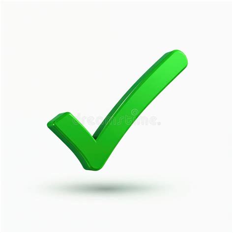 Green Check Mark On White Background Correct Tick Symbol For Right Choice Task Done Positive