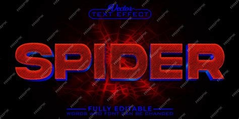 Premium Vector Spider Vector Editable Text Effect Template