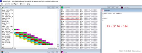 Winmips64之32位乘法器和除法器的模拟实验mips64乘法模拟器 Csdn博客
